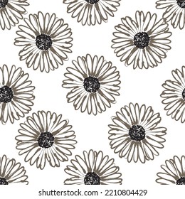 Seamless Fabric Floral Line Pattern Vector Stock Vector (Royalty Free ...