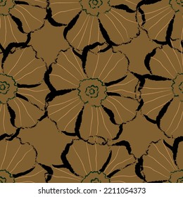 Seamless Fabric Floral Line Pattern Vector Stock Vector (Royalty Free ...