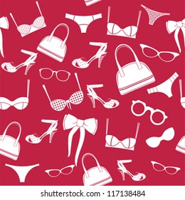 Seamless Fashion Accessories Pattern Stock Vector (Royalty Free ...