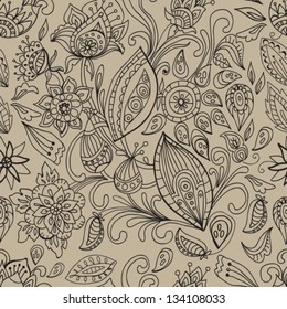 Seamless Floral Background Design Vector Stock Vector (Royalty Free ...