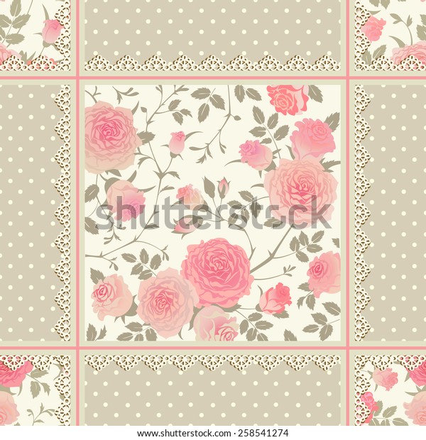 Seamless Floral Background Vector Polka Dot Stock Vector (Royalty Free ...