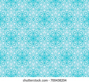 Seamless Floral Geometric Patterns Blue Color Stock Vector (Royalty ...