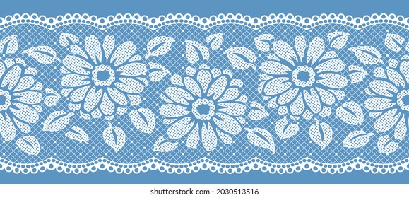 Seamless Floral Lace Border Vector Illustration Stock Vector (Royalty ...