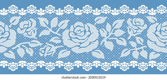 Seamless Floral Lace Border Vector Illustration Stock Vector (Royalty ...