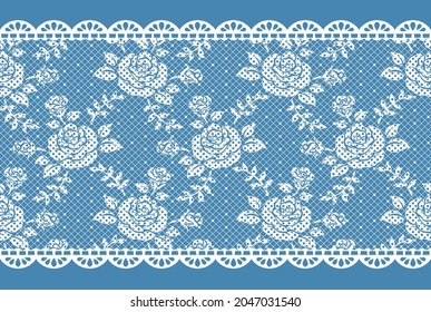 Seamless Floral Lace Border Vector Illustration Stock Vector (Royalty ...