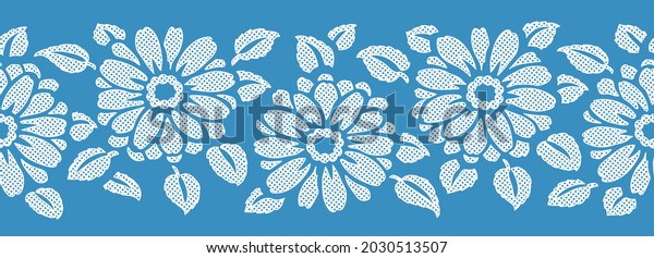 Seamless Floral Lace Border Vector Illustration Stock Vector (Royalty ...