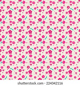 Seamless Floral Pattern Bright Pink Flowers Stock Vector (Royalty Free ...