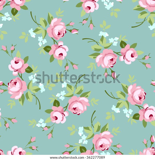 Seamless Floral Pattern Little Pink Roses Stock Vector (Royalty Free ...