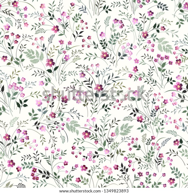 Seamless Floral Pattern Meadow Flowers Stock Vector (Royalty Free ...