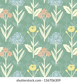 Seamless Floral Pattern Overlay Stock Vector (Royalty Free) 136706309 ...