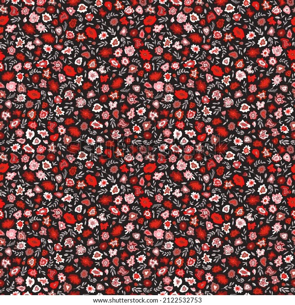 Seamless Floral Pattern Red Burgundy Pink Stock Vector (Royalty Free ...