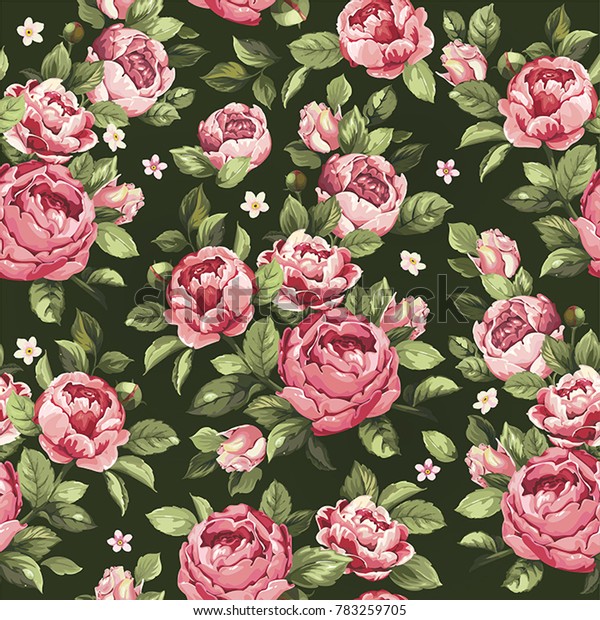 Seamless Floral Pattern Red Peony Elegant Stock Vector (Royalty Free ...