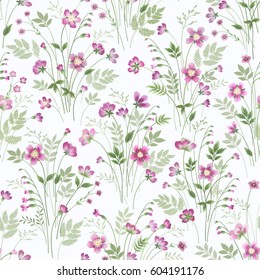 Soft Flower Pattern Endless Background Seamless Stock Vector (Royalty ...