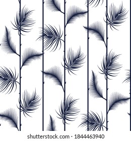 Seamless Floral Vector Leaf Stripe Pattern Stock Vector (Royalty Free ...
