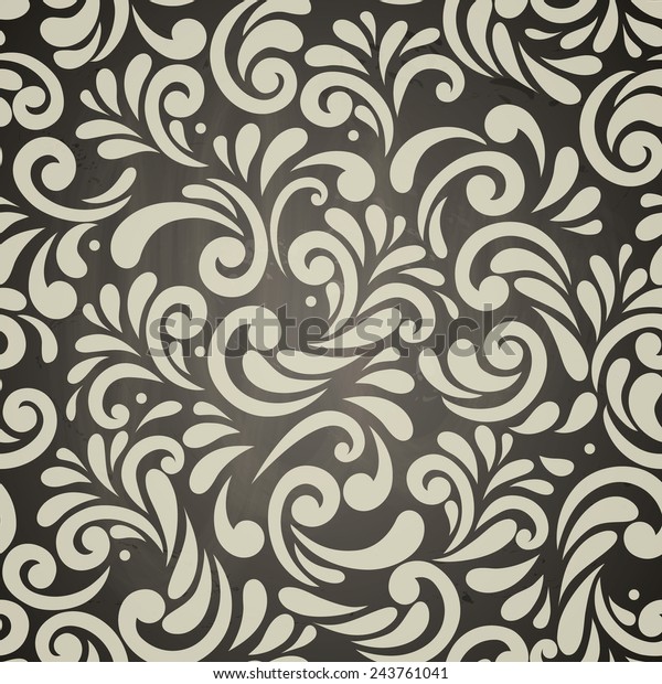 Seamless Floral Wallpaper Chalkboard Background Stok Vektör (Telifsiz ...
