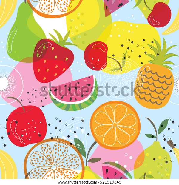 Motif harmonieux de fruits au design : image vectorielle de stock ...