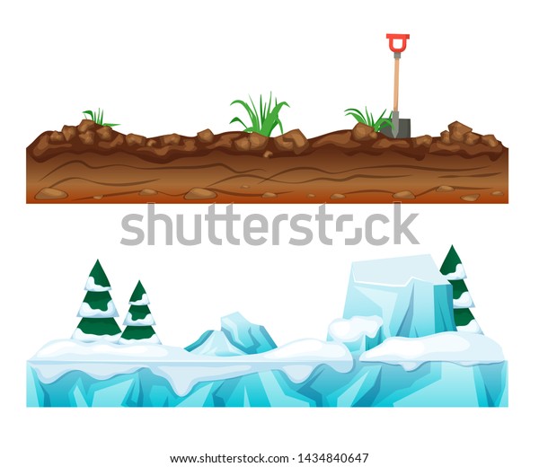 Seamless Game Landscape Scene Terrain Gaming Stock Vector (Royalty Free ...