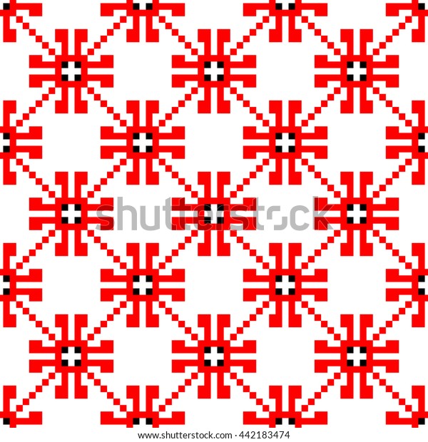 Seamless Geometric Background Slavic Ornament Pattern Stock Vector ...