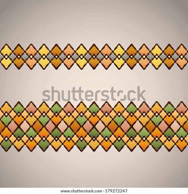 Seamless Geometric Border Narrow Wide Stock Vector (Royalty Free ...