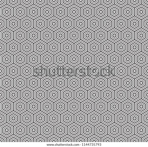 Seamless Geometric Concentric Hexagon Honeycomb Pattern Stock Vector ...
