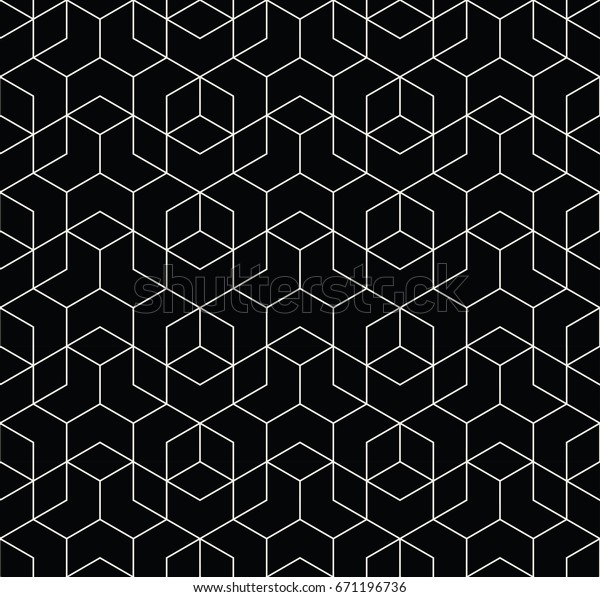 Seamless Geometric Line Grid Vector Cubes 库存矢量图（免版税）671196736 ...