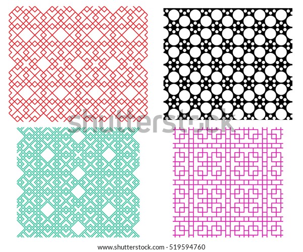 Seamless Geometric Line Pattern Korean Style Stock Vector (Royalty Free ...