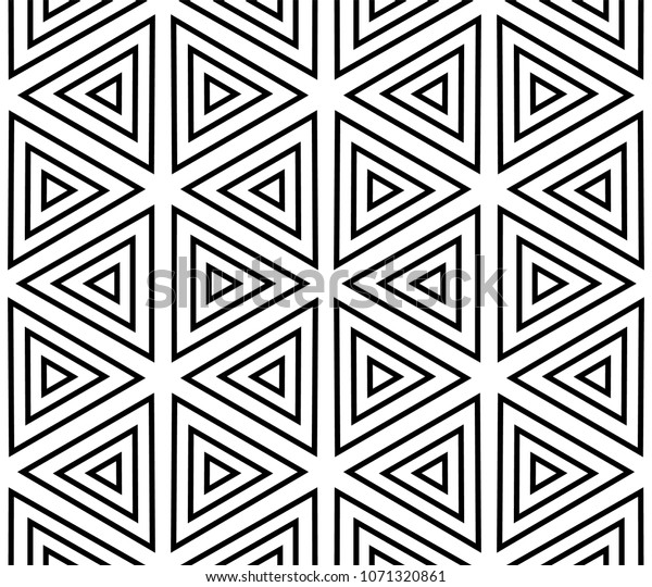 Seamless Geometric Pattern Black White Triangles Stock Vector (Royalty ...