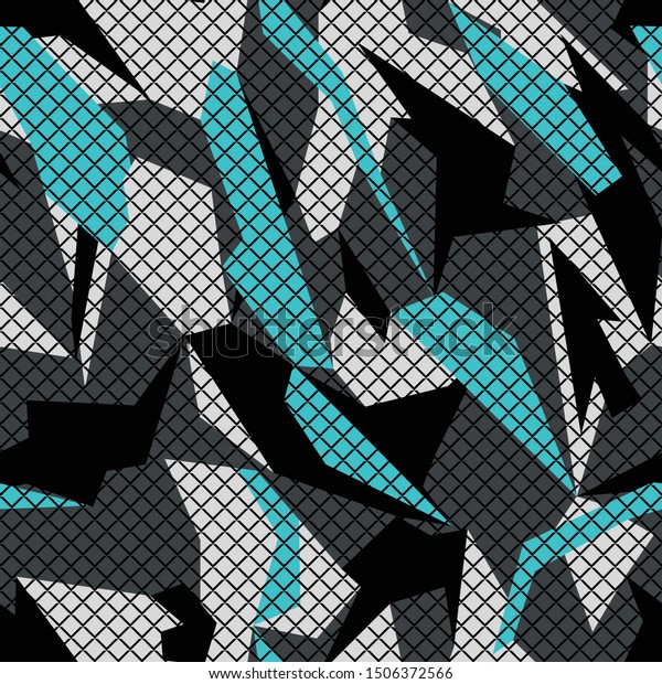 Seamless Geometric Pattern Military Camo Racing Stock Vector (Royalty ...