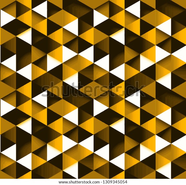 Seamless Gold Triangle Prisms Abstract Pattern Stock Vector (Royalty ...