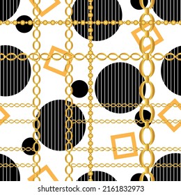 Seamless Golden Chains Geometric Pattern On Stock Vector (Royalty Free ...
