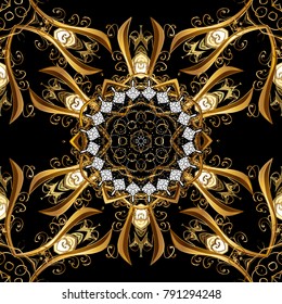 Seamless Golden Textured Curls Vector Illustration Stock Vector ...