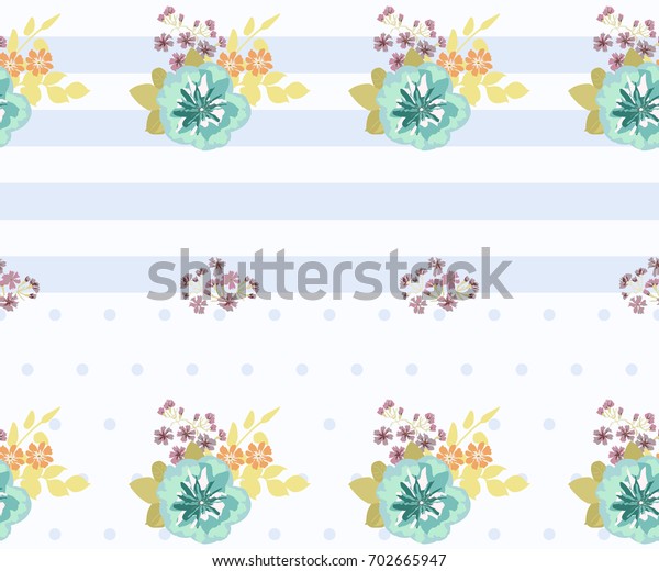 Seamless Gorgeous Border Smallscale Cute Flowers Stock Vector (Royalty ...