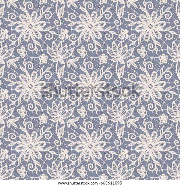 Seamless Gray Lace Background Floral Pattern Stock Vector (Royalty Free ...