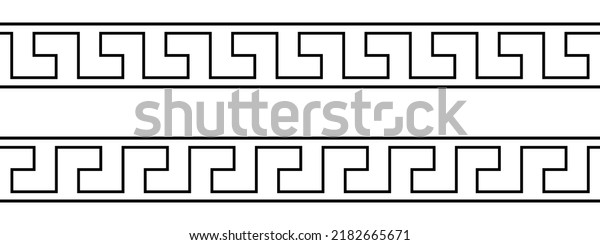 Seamless Greek Key Patterns Black White Stock Vector (Royalty Free ...