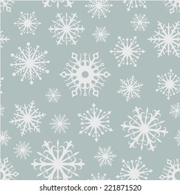 Seamless Grey White Snowflakes Vector Background Stock Vector (Royalty ...