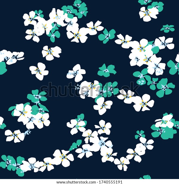 Seamless Hand Drawn Abstract Mini Flowers Stock Vector (Royalty Free ...