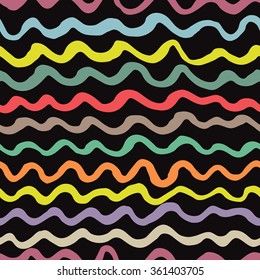 Seamless Hand Drawn Wavy Pattern Stock Vector (Royalty Free) 361403705 ...