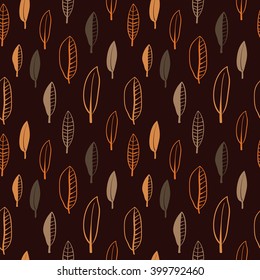 Seamless Illustrated Leaf Background Pattern Stock Vector (Royalty Free ...