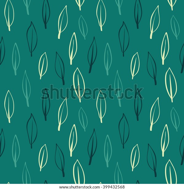 Seamless Illustrated Leaf Background Pattern Stock Vector (Royalty Free ...