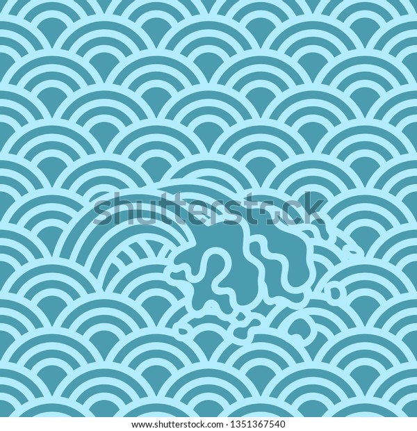 Seamless Japanese Chinese Wave Pattern Stock Vector (Royalty Free ...