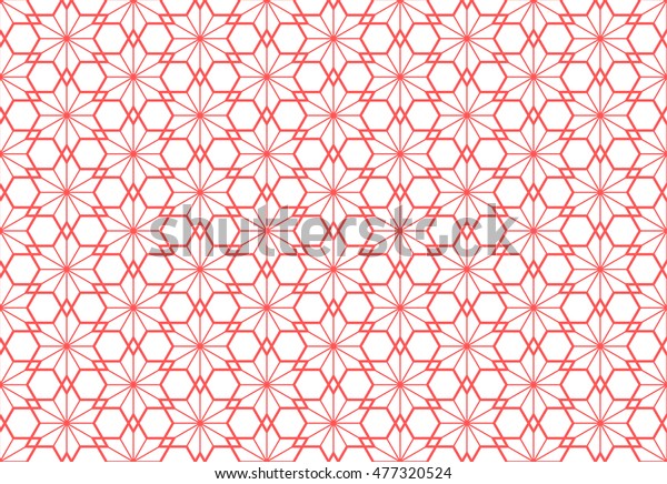 Seamless Japanese Floral Pattern Called Asanoha Stock Vector (Royalty ...