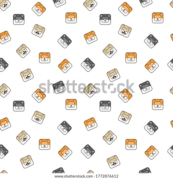 Seamless Kawaii Cute Transparent Background Pattern Stock Vector ...
