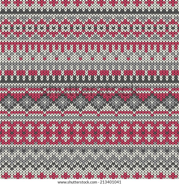 Seamless Knitted Geometric Pattern Traditional Fair Stock Vector ...