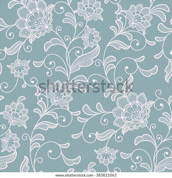 Seamless Lace Floral Background Stok Vektör (Telifsiz) 383821063 ...