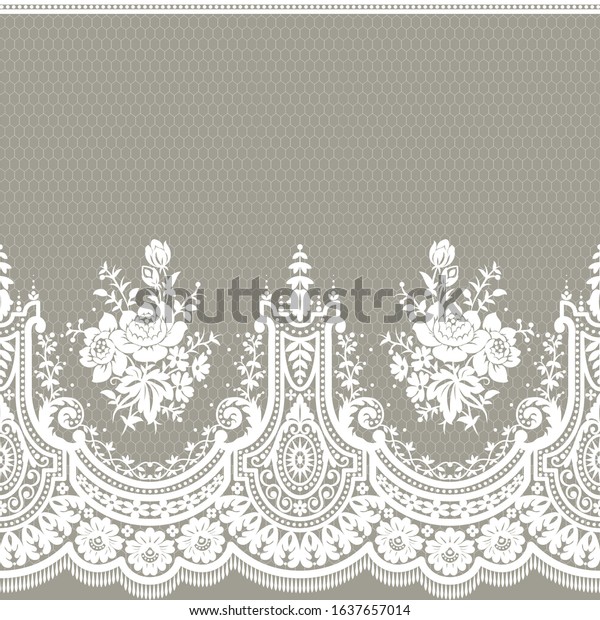 Seamless Lace Pattern Flower Vintage Vector 库存矢量图（免版税）1637657014