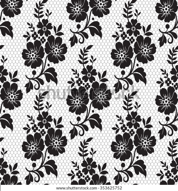 Seamless Lace Pattern Flower Vintage Vector Stock Vector (Royalty Free ...