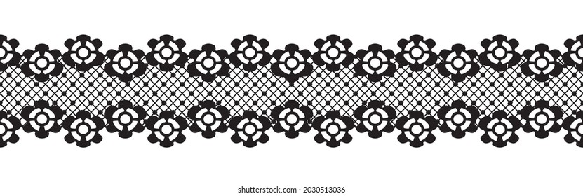 Seamless Lace Ribbon Border Vector Illustration Stock Vector (Royalty ...