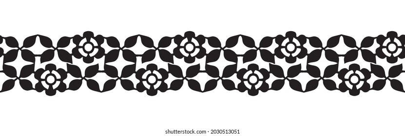 Seamless Lace Ribbon Border Vector Illustration Stock Vector (Royalty ...