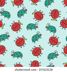 Seamless Lady Bug Polka Dot Illustration Stock Vector (Royalty Free ...