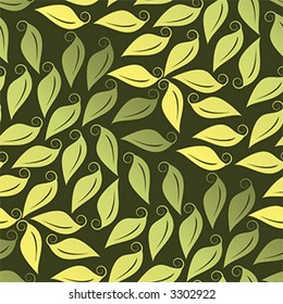 Seamless Leafy Wallpaper Tile Stock Vector (Royalty Free) 3302922 ...